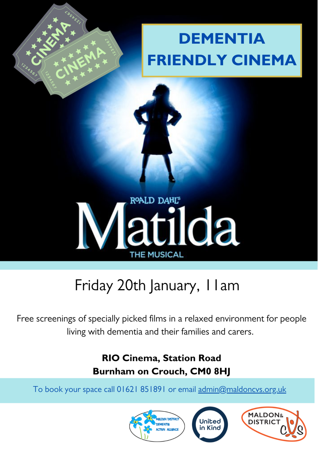 DEMENTIA FRIENDLY CINEMA SCREENING – Maldon & District Community ...